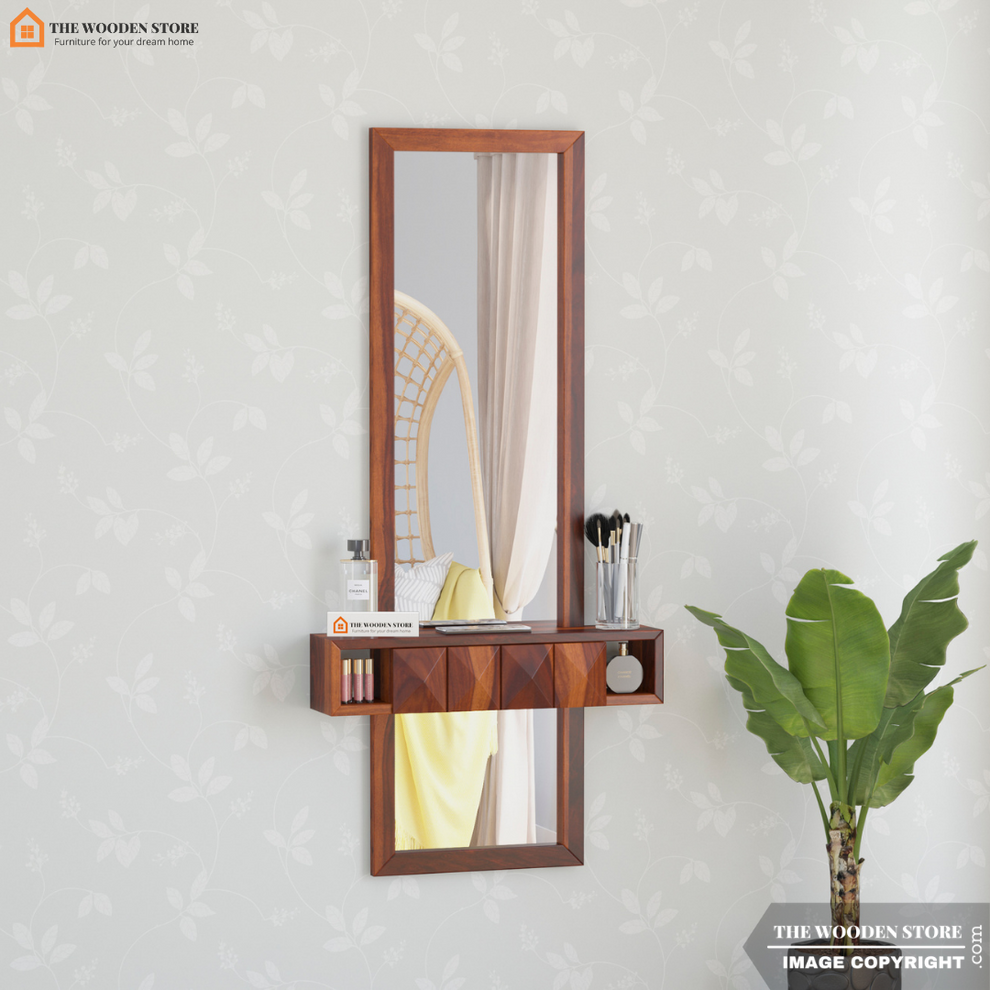 Morris Wall Mounted Dressing Table (Honey Finish) – The Wooden Store