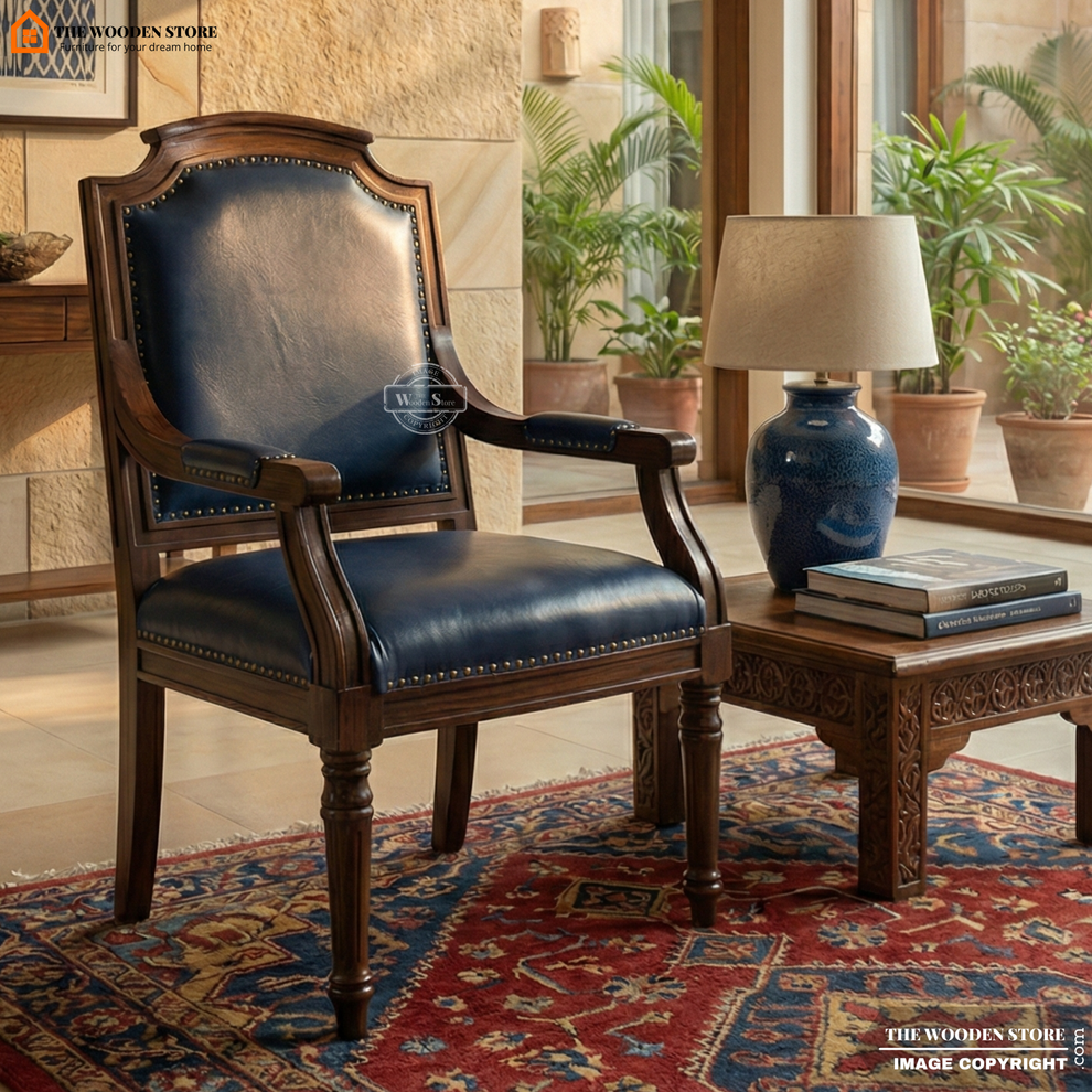 Windsor Classic Arm Chair (Navy Blue) – The Wooden Store