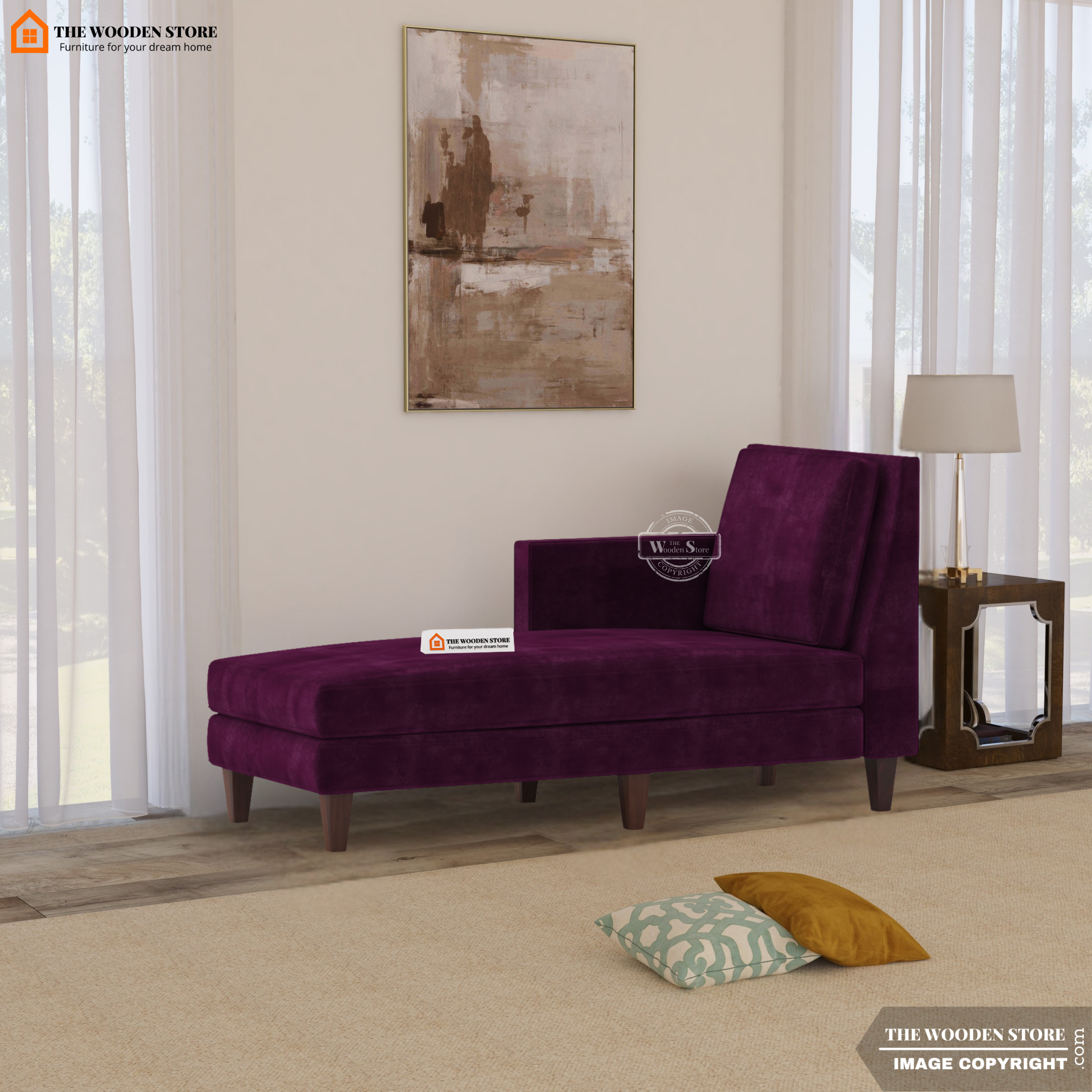Milbrey Chaise Lounge (Wine Berry) – The Wooden Store