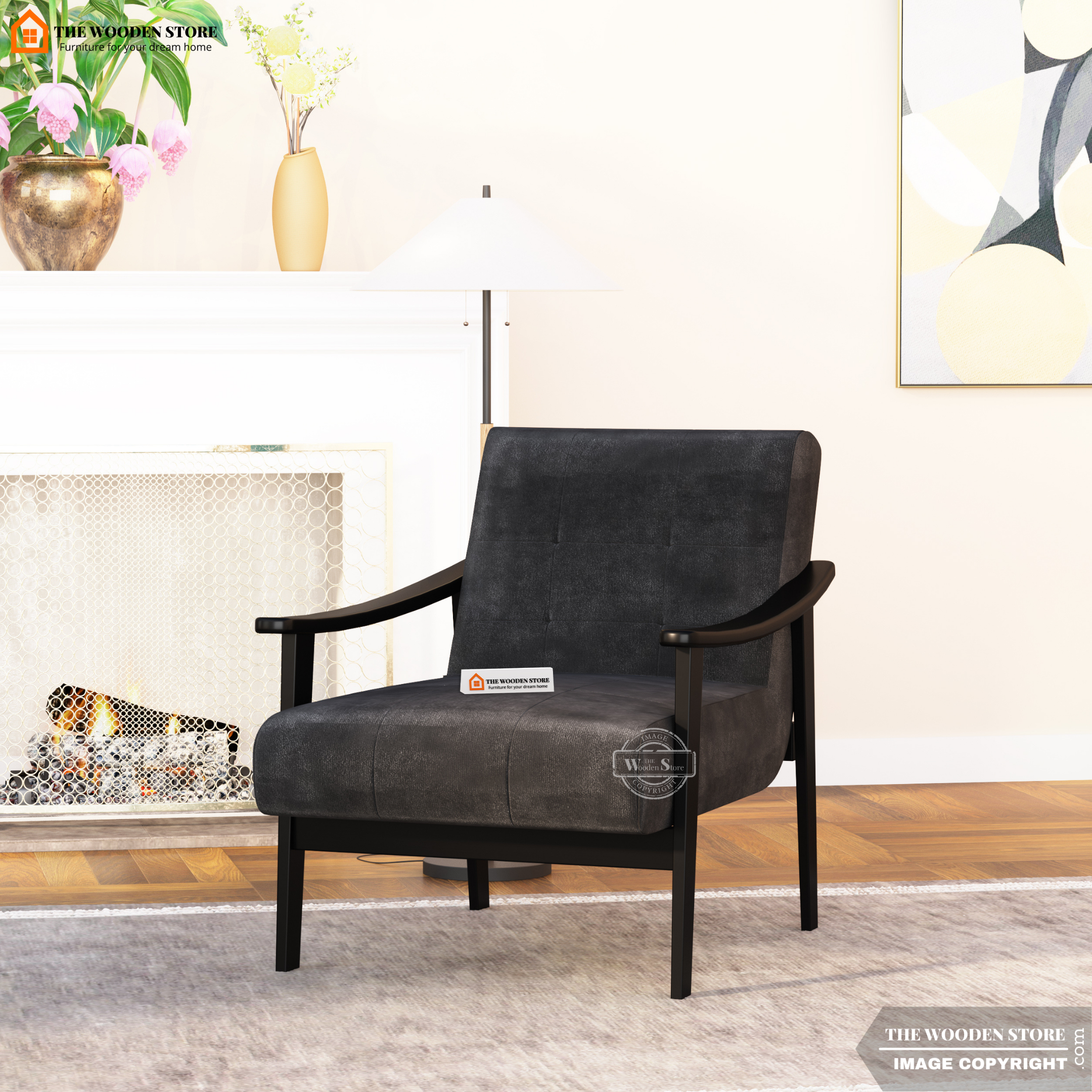 Leston Lounge Chair (Natural Grey) – The Wooden Store